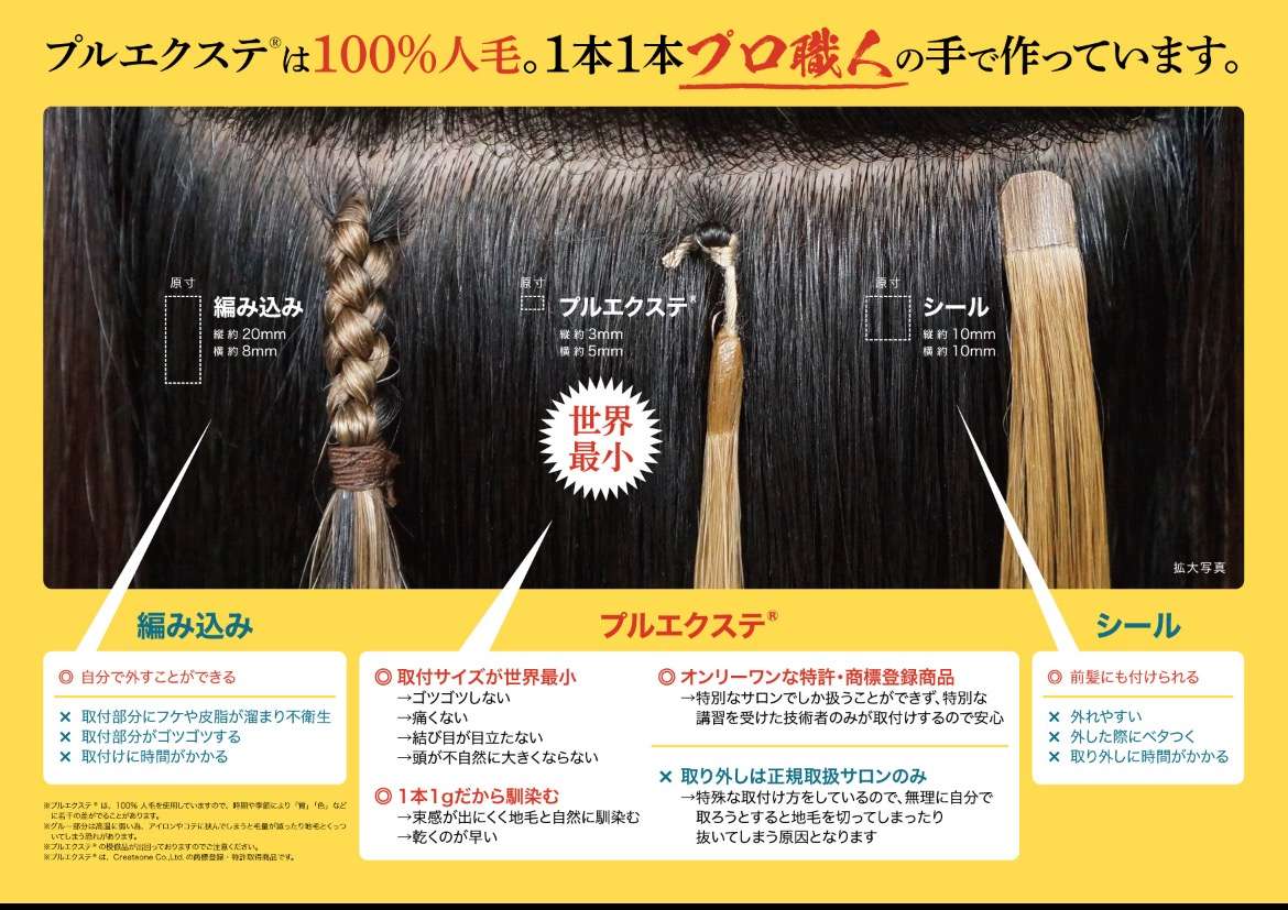 プルエクステとは | ブログ | 熊本市の美容室ならエクステ&髪質改善salon unrip G
